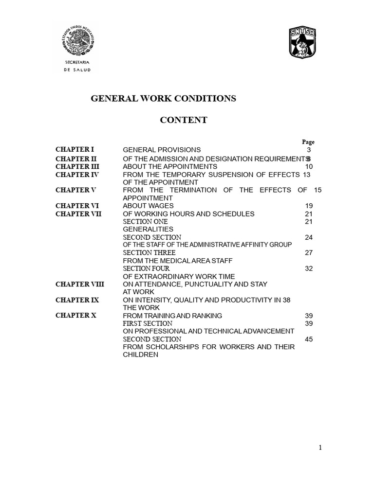 General Working Conditions SNTSA | PDF | Salary | Workweek And Weekend