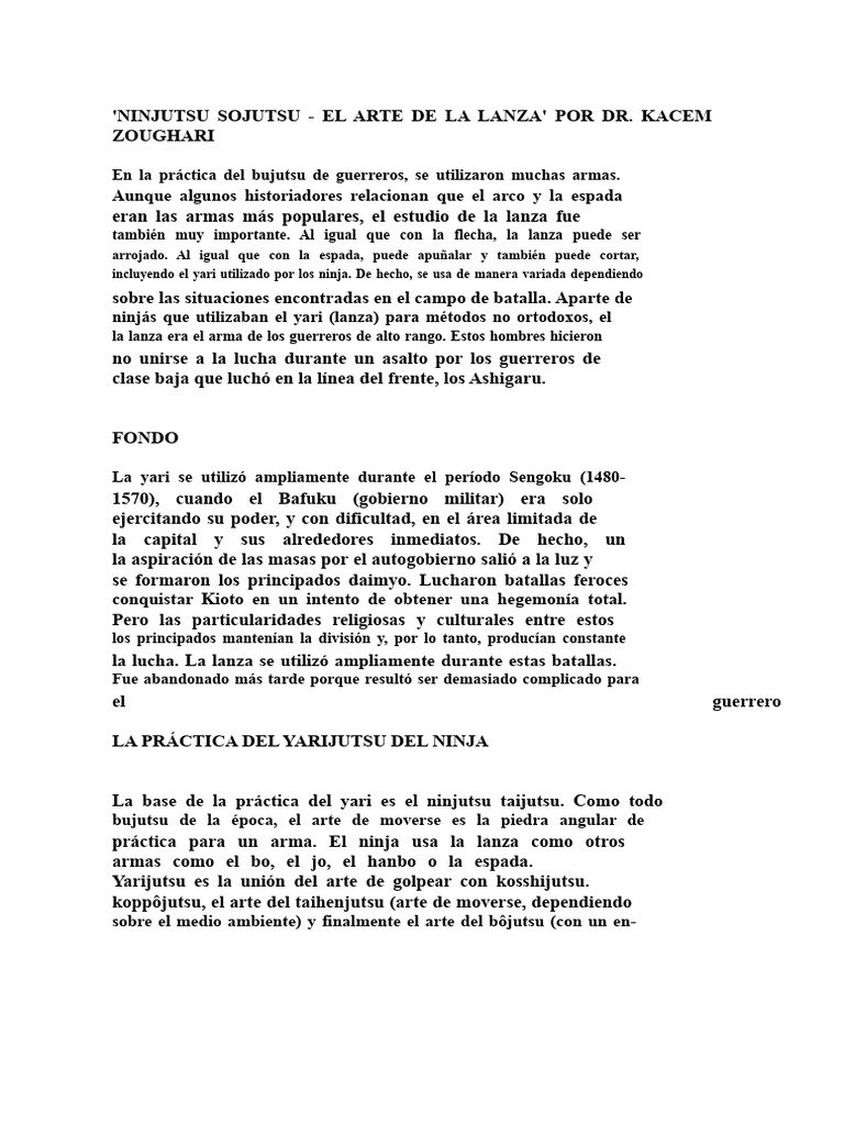Ninjutsu Sojutsu | PDF | Ninja | Artes marciales japonesas