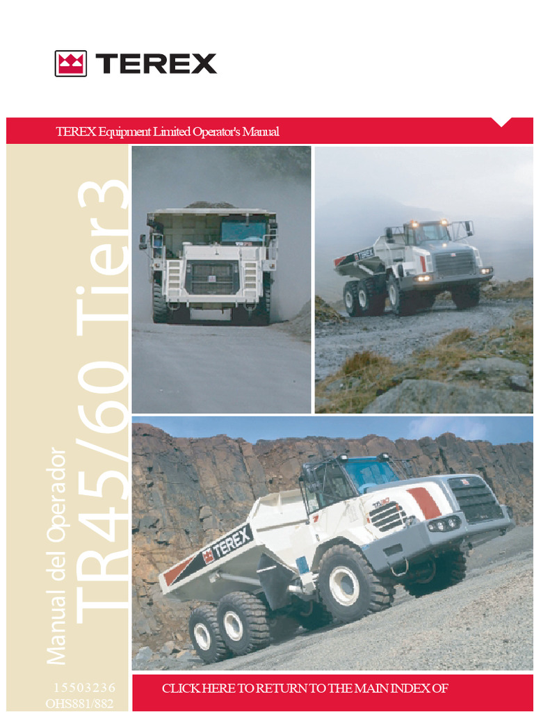 Terex TR45/TR60 Operator Manual | PDF | Tire | Brake