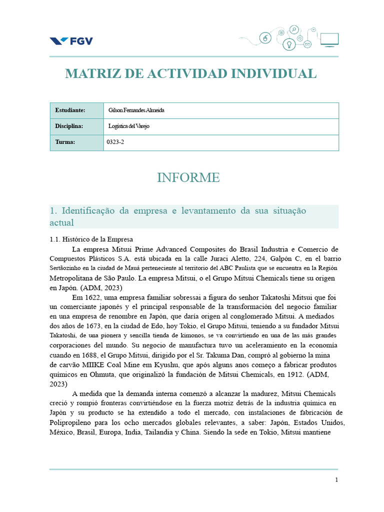 Informe sobre Mitsui Prime Brasil S.A. | PDF | Planificación de ...