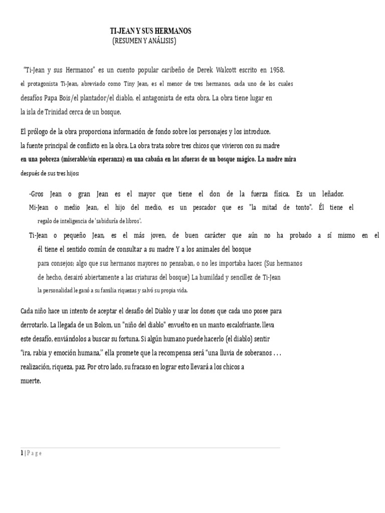 TI-JEAN Y SUS HERMANOS | PDF | Diablo | Satán