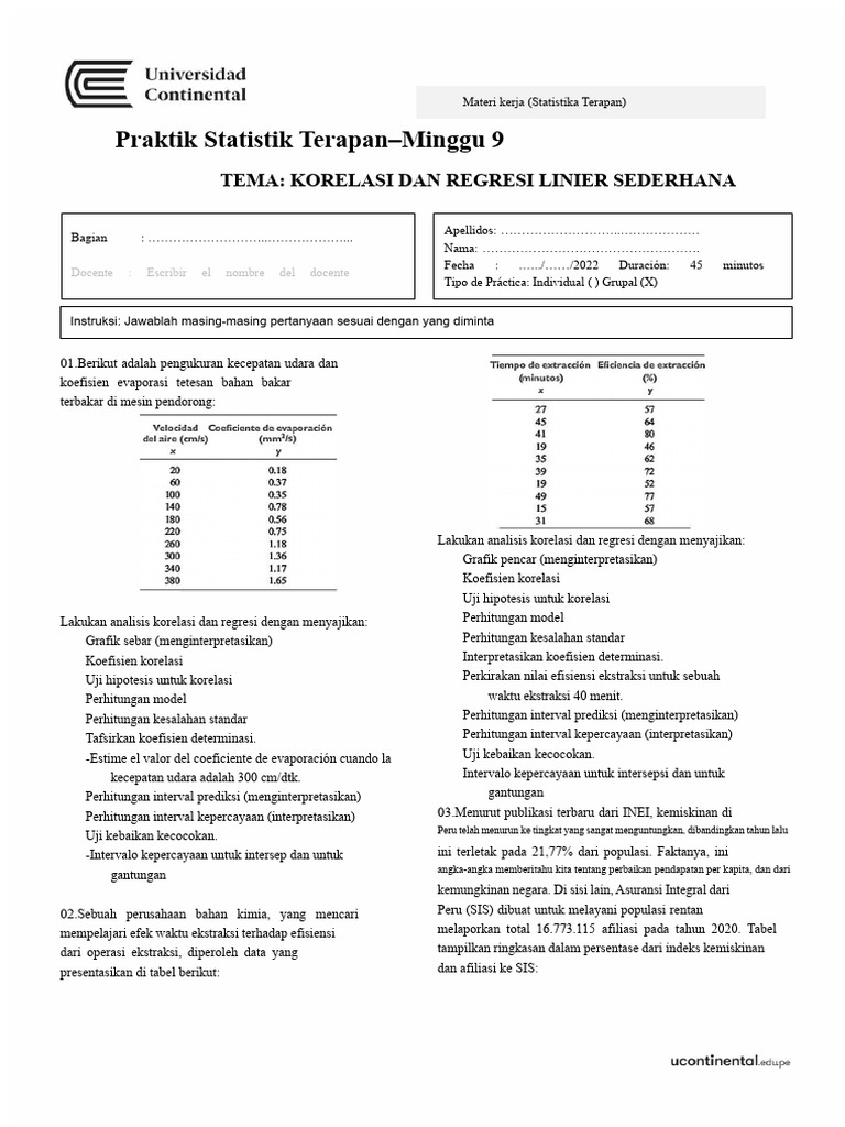 Analisis Korelasi dan Regresi Linier | PDF
