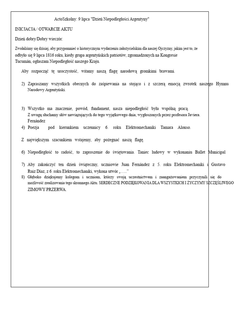 Glosy I Punkty Akt 9 Lipca | PDF
