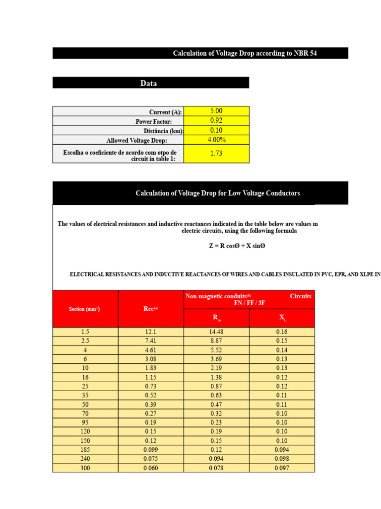 Voltage Drop Calculation | PDF | Electrical Engineering | Electricity