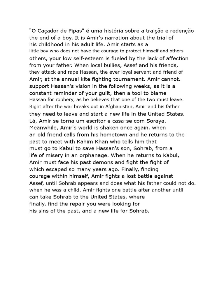 Summary of The Kite Runner | PDF