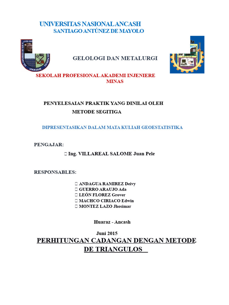 Perhitungan Cadangan Dengan Metode Segitiga | PDF