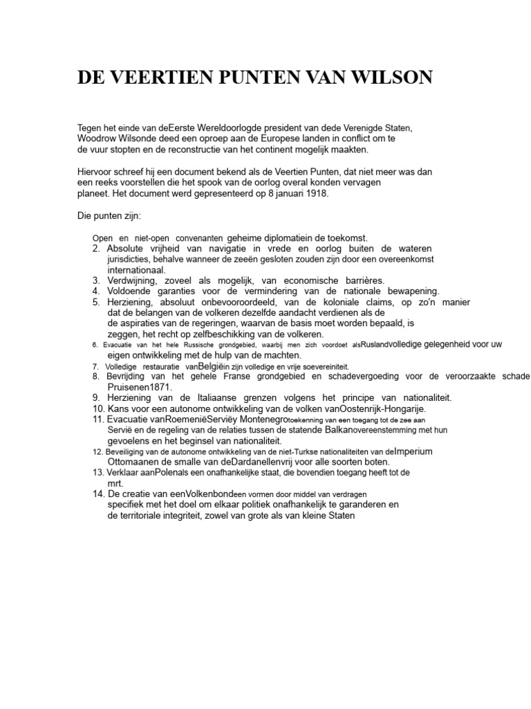 De Toespraak Van de Veertien Punten | PDF