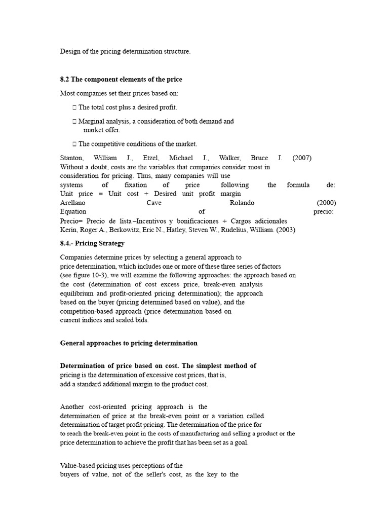 Design of the Price Determination Structure | PDF | Pricing | Discounts And Allowances