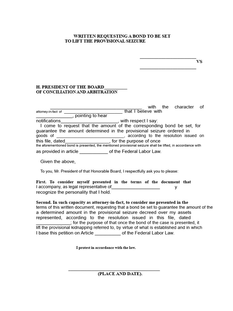 Written Request For Bail To Be Set | PDF
