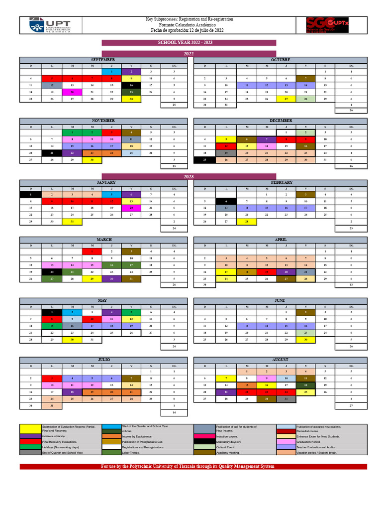 Academic Calendar 2022-2023 | PDF | Postgraduate Education | Academic ...