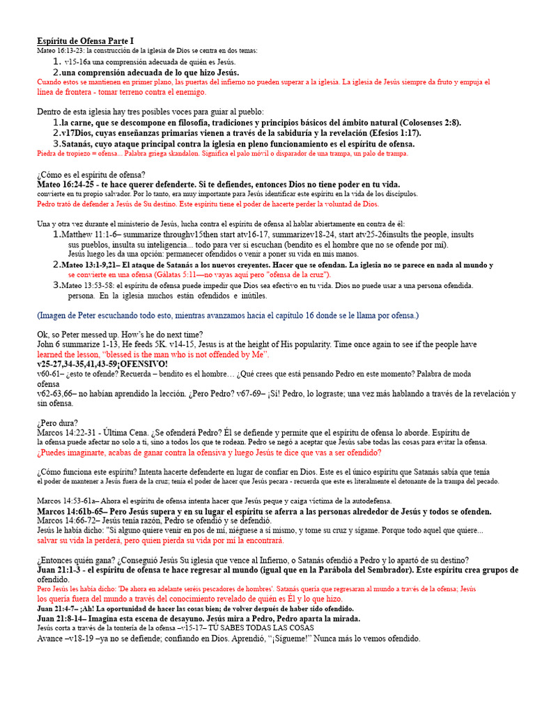 Espíritu de Ofensa Parte 1 | PDF | Jesús | Iglesia cristiana
