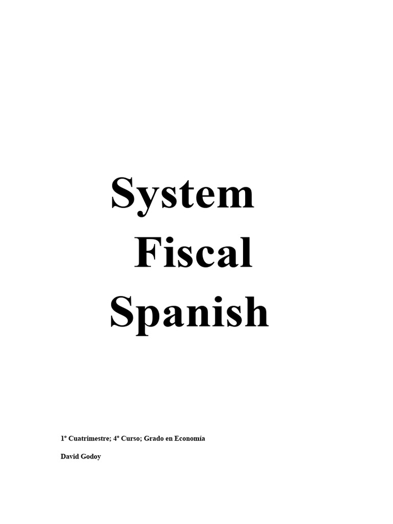 Overview of the Spanish Tax System | PDF | Taxes | Direct Tax