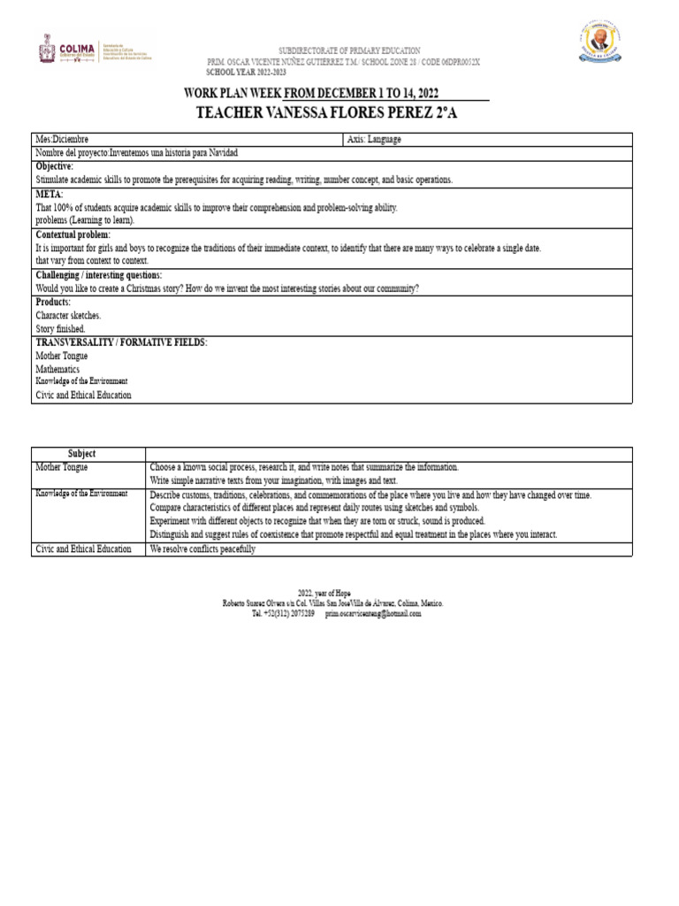 Project Let's Invent a Christmas Story for Elementary School | PDF ...