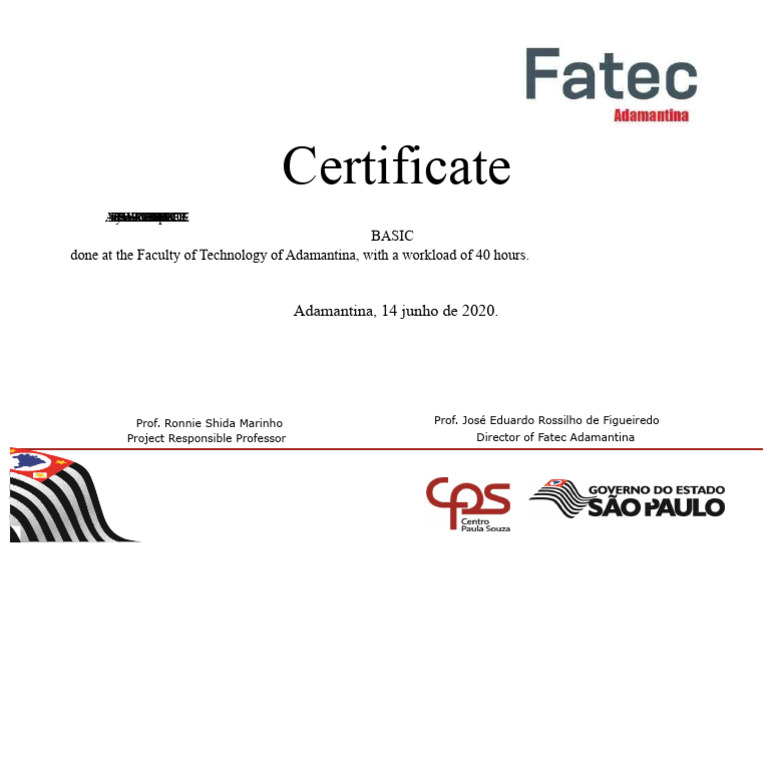 Computer Course Certificate | PDF