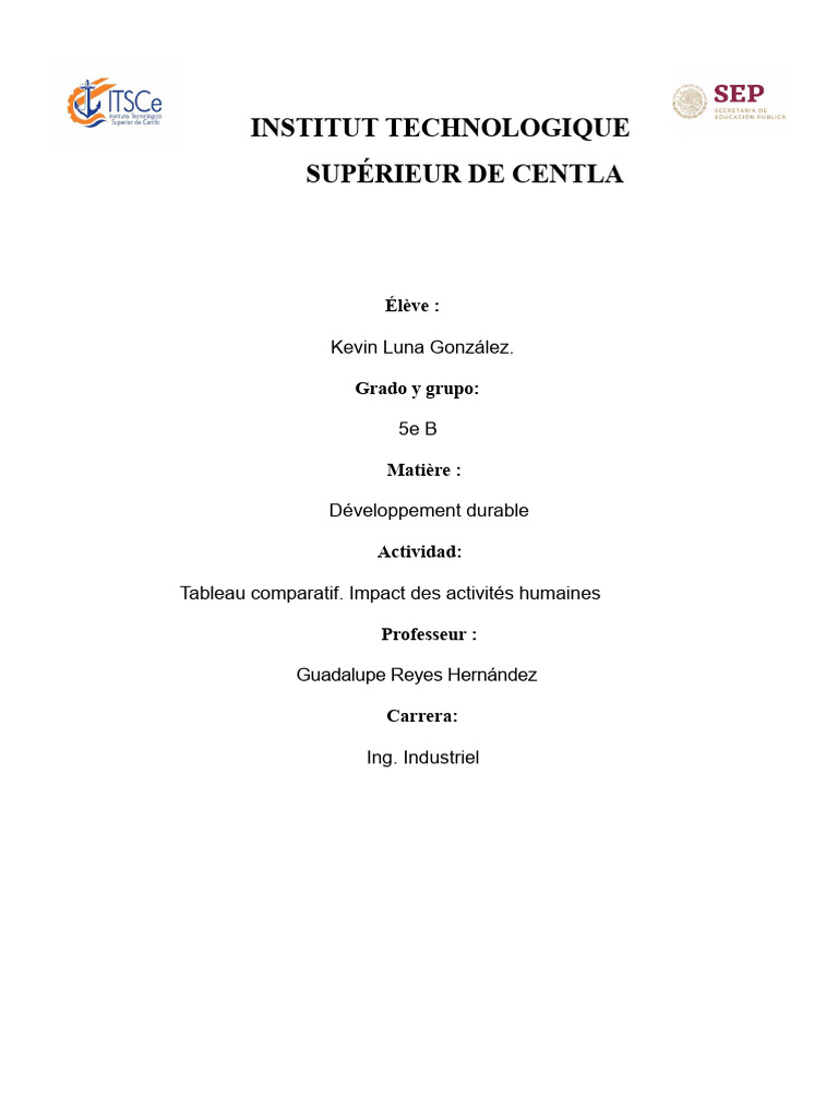 Impact des Activités Humaines sur la Nature | PDF | Environnement ...
