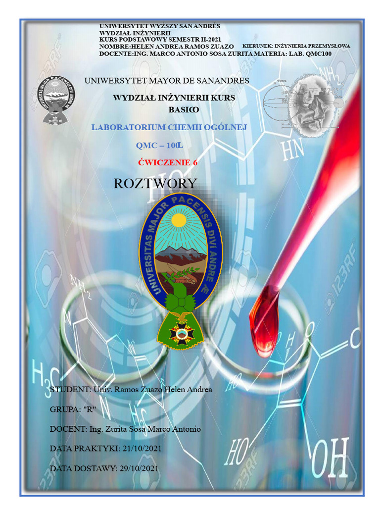 Raport 6 Rozpuszczeń Helen Andrea Ramos Zuazo | PDF