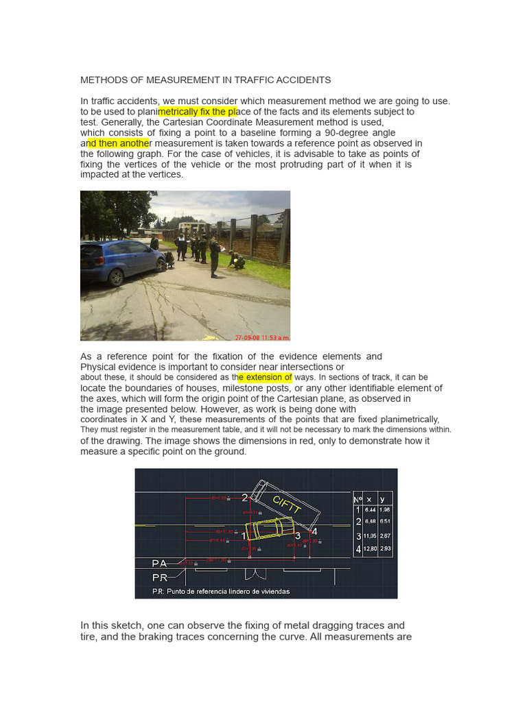 Traffic Accident Measurement Methods | PDF | Triangle | Drawing