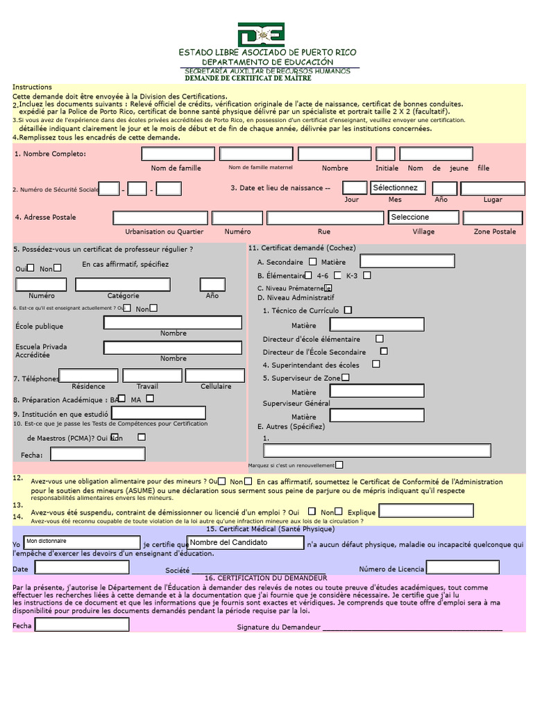 Demande de Certificat de Maître | PDF