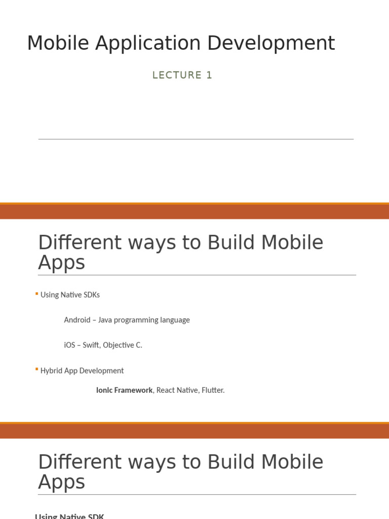Lecture 1 - Mobile Application Development | PDF | Mobile App | Mobile Software