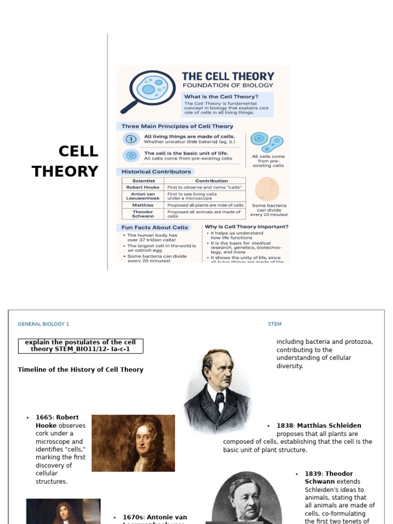 Cell Theory: Key Postulates & History | PDF | Cell (Biology) | Life