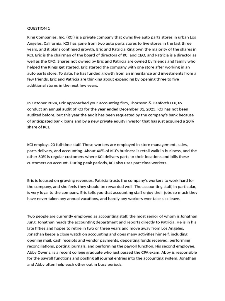 Case Study Audit 2 Week 10 Gasal 2526 | PDF | Banks | Accounting