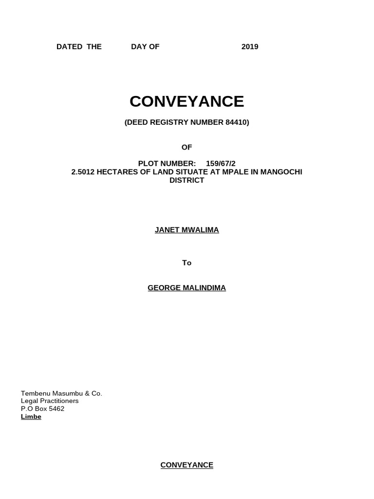 Conveyance by Mortgagee in Excercise of Power of Sale | PDF | Business ...