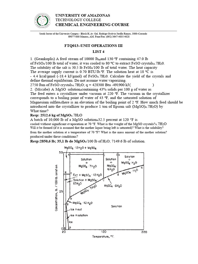Exercise Lists Op3 Part 2 Without Psychrometry | PDF | Liquids ...
