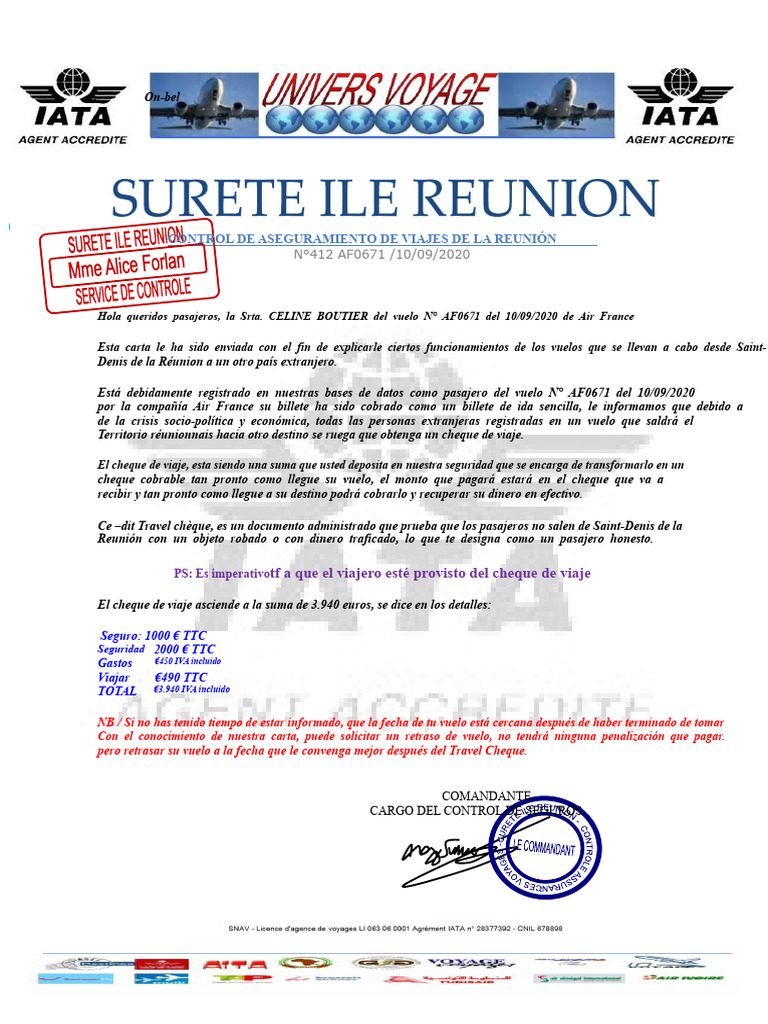 ¡Cheque de Viaje! | PDF