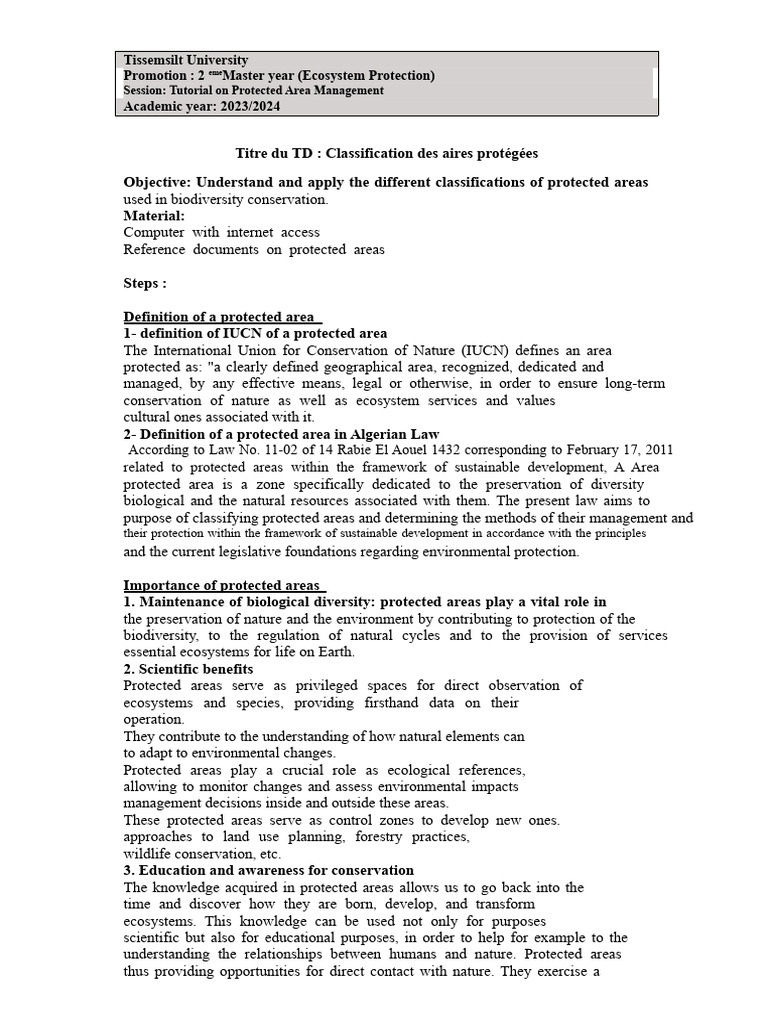 Protected Area Management Tutorial | PDF | Protected Area ...