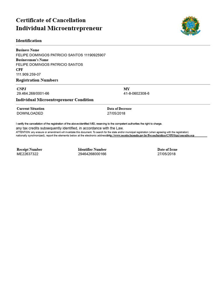 Certificate of Termination 2 Mei | PDF