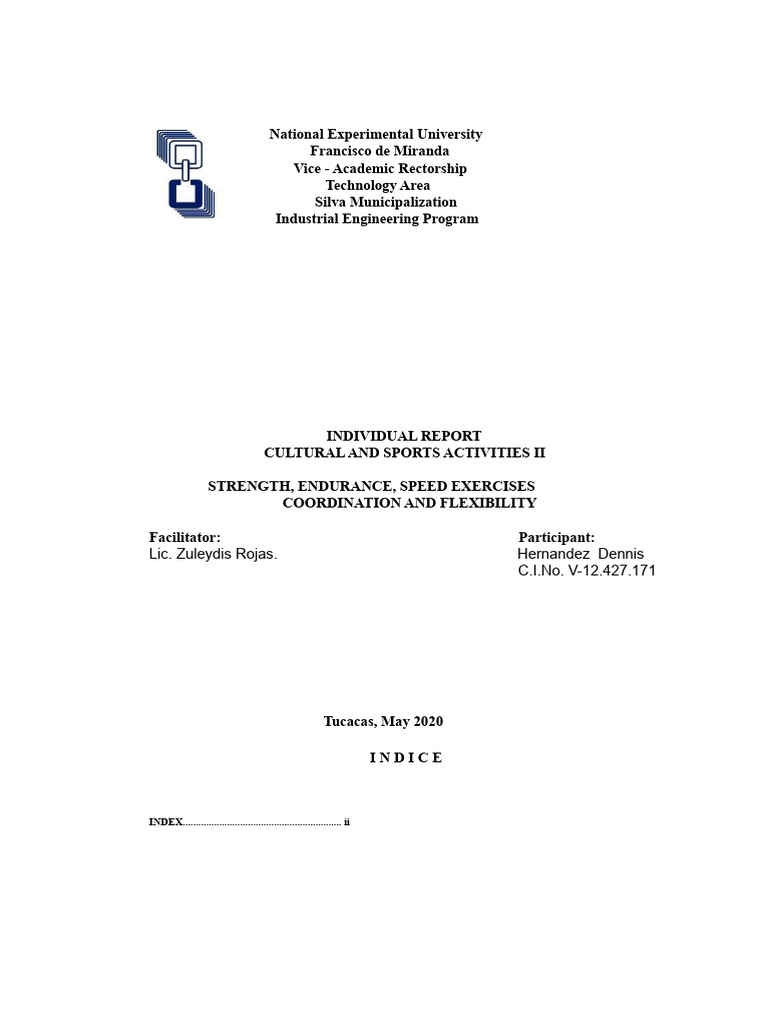 Physical Exercise Report: Strength & Endurance | PDF | Flexibility ...