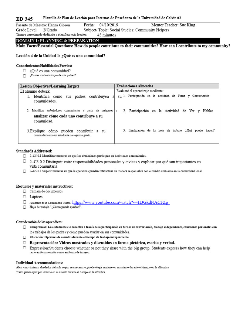 Unidad Lección 4 - Ayudantes de La Comunidad | PDF