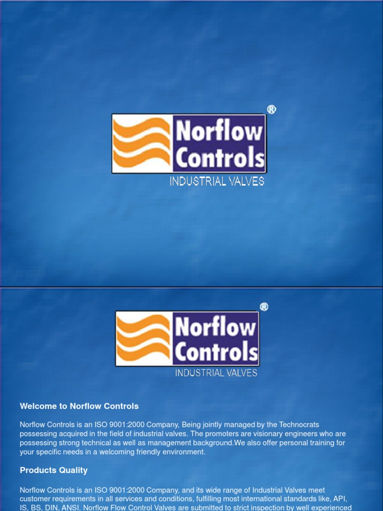 Norflow Controls Gate Valves Globe Valves Non Return Valves Pdf