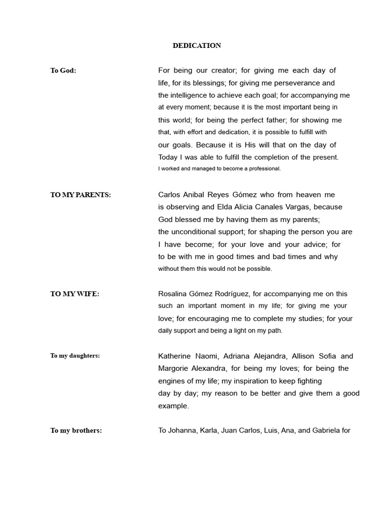 Thesis Dedication Alejandro. | PDF