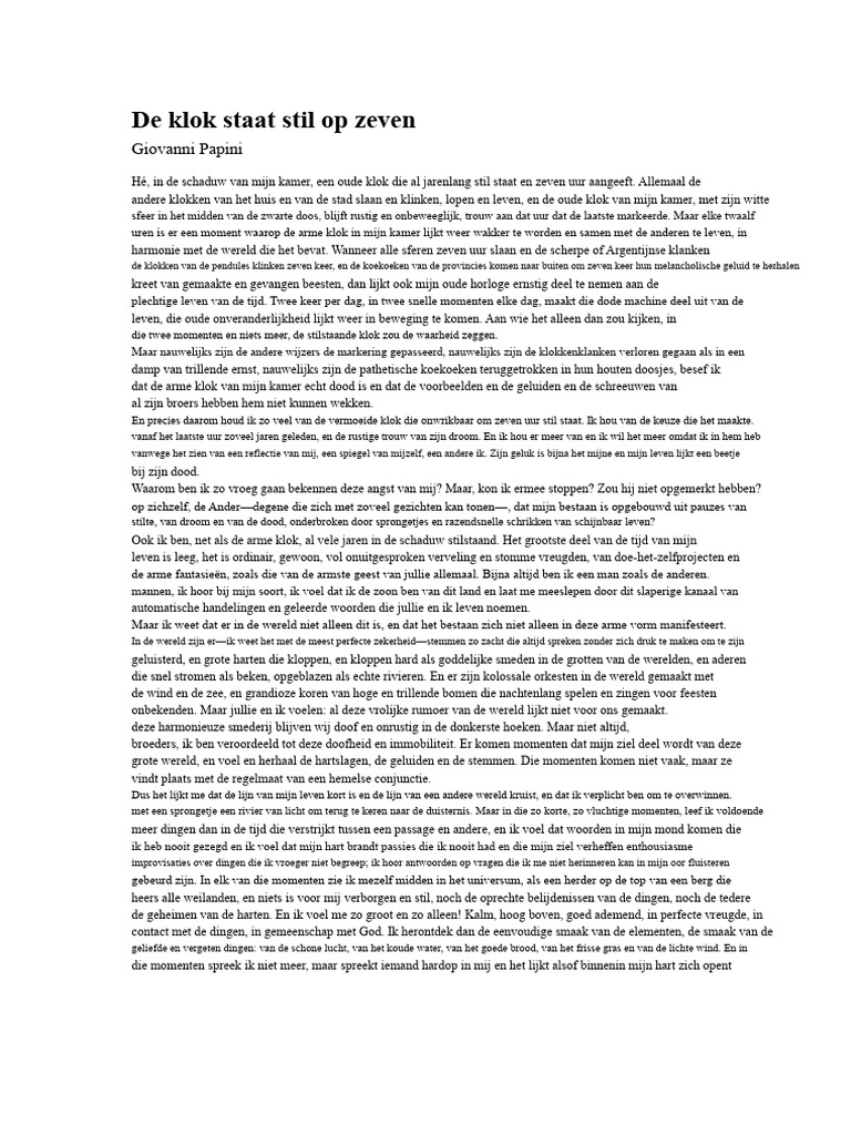 De Stilstaande Klok Om Zeven - Papini | PDF