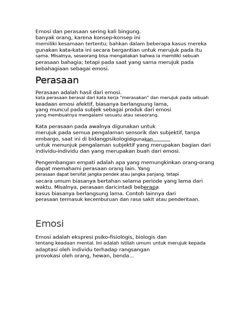Emosi Dan Perasaan Sering Kali Disalahartikan Oleh Banyak Orang. | PDF