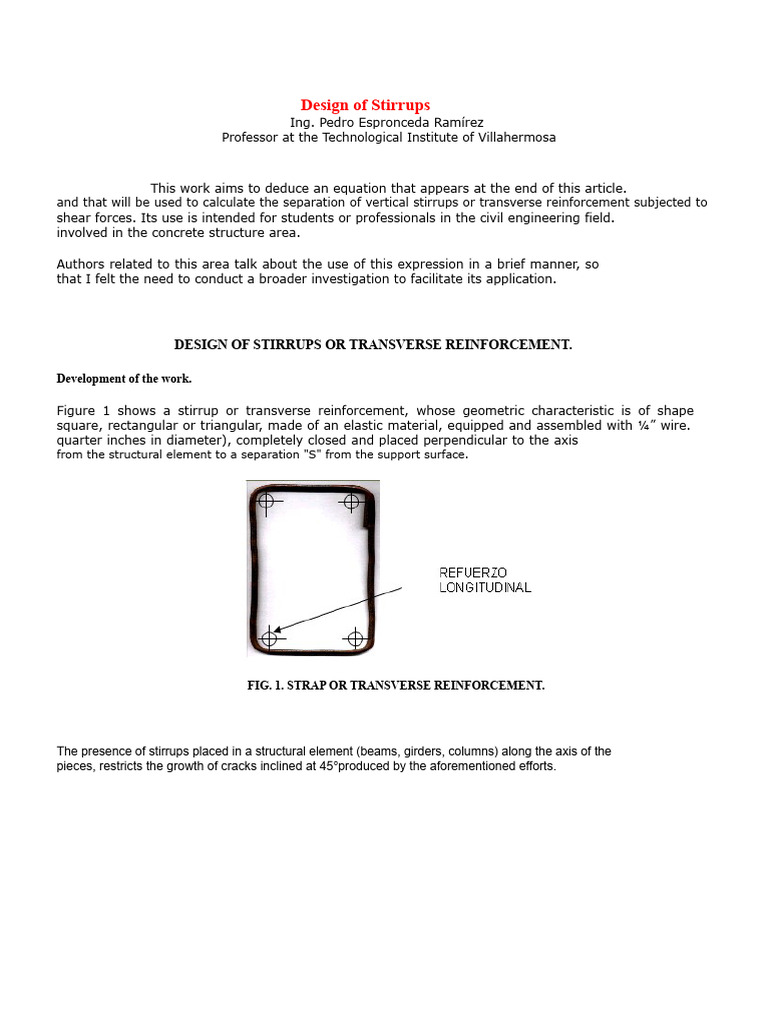 Design of Stirrups | PDF | Strength Of Materials | Beam (Structure)
