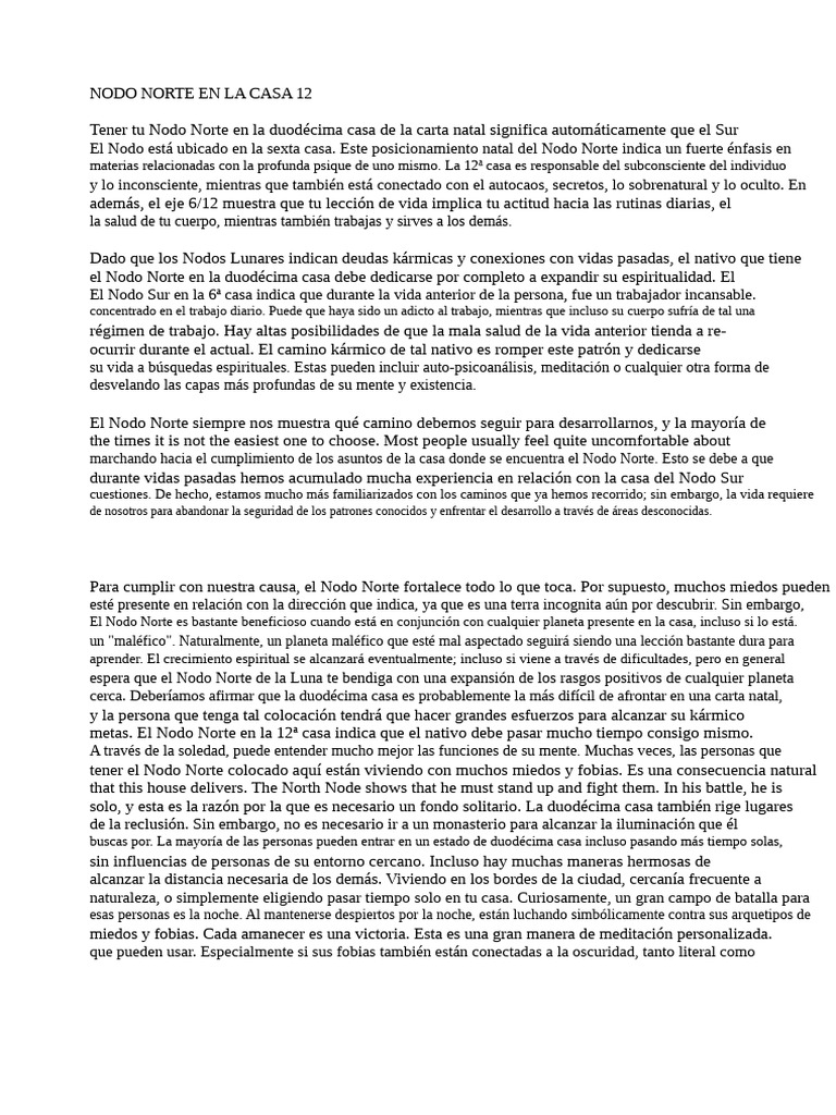 Nodo Norte en La Casa 12 | PDF | Karma | Conceptos psicologicos