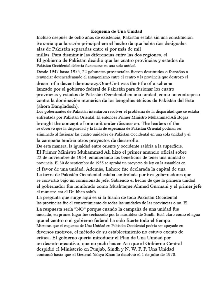 Un Esquema de Unidad | PDF | Pakistán | Gobierno