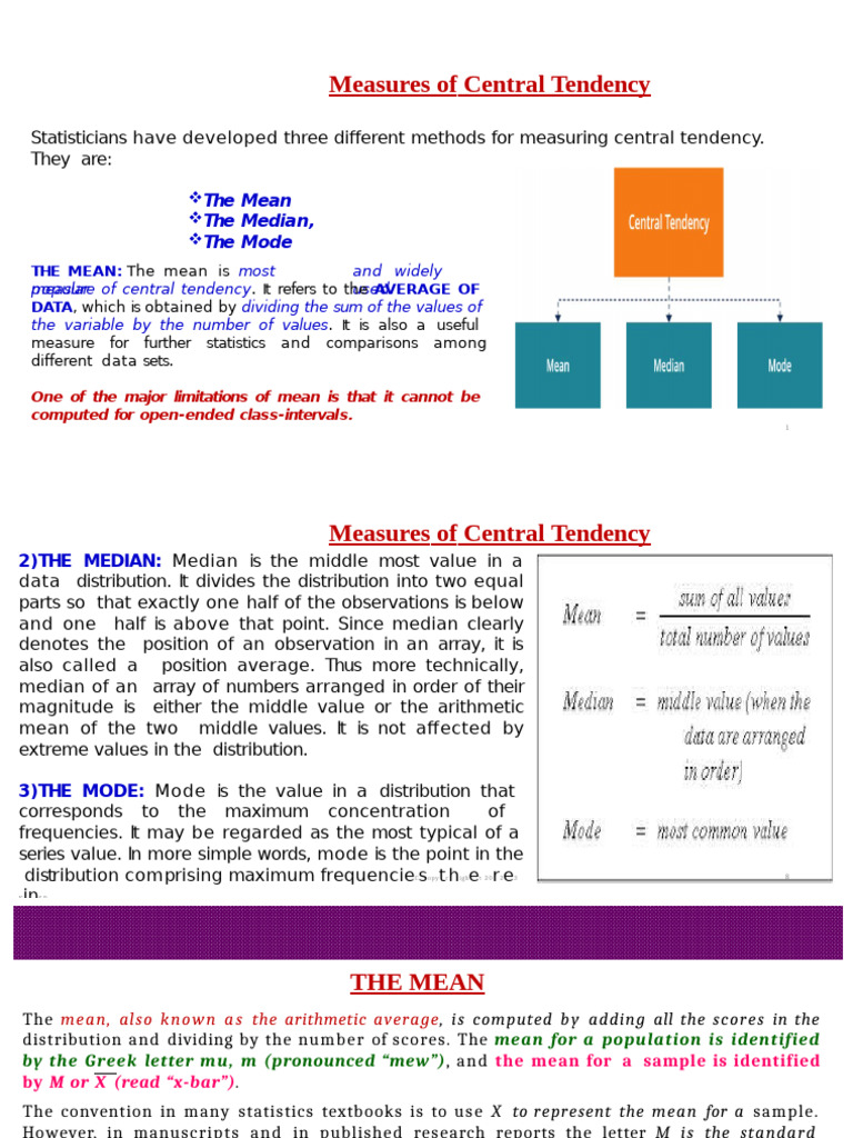Understanding Measures of Central Tendency | PDF | Mean | Mode (Statistics)