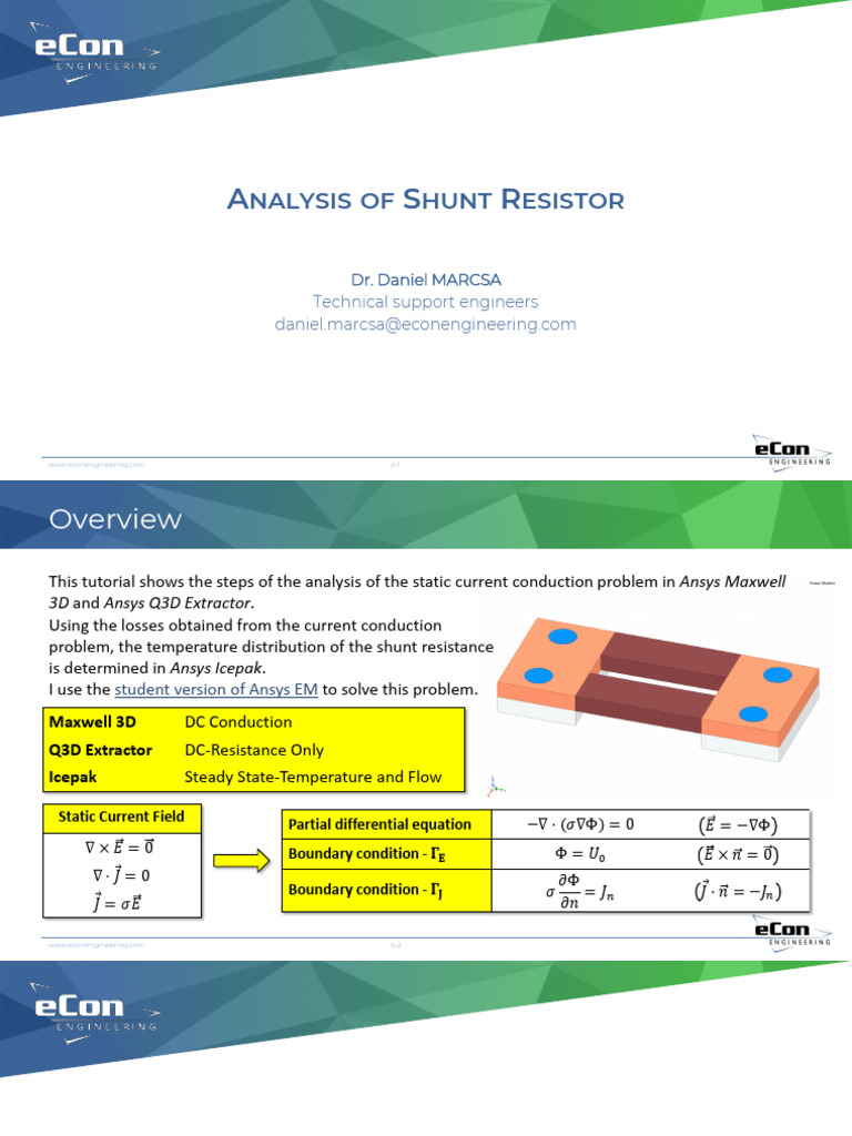 Shunt Resistor Analysis in Ansys | PDF | Thermal Conduction | Applied ...