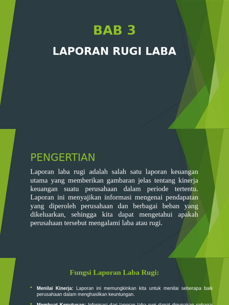 Panduan Laporan Rugi Laba Perusahaan | PDF