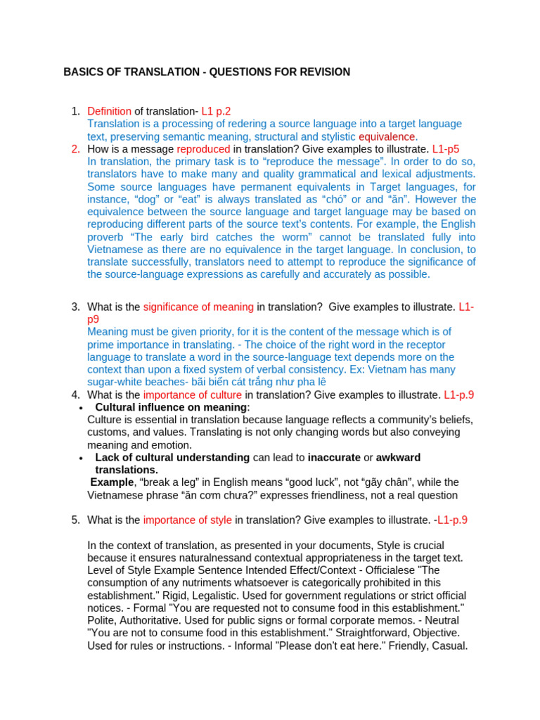Translation Basics: Key Concepts Explained | PDF | Translations | Semantics