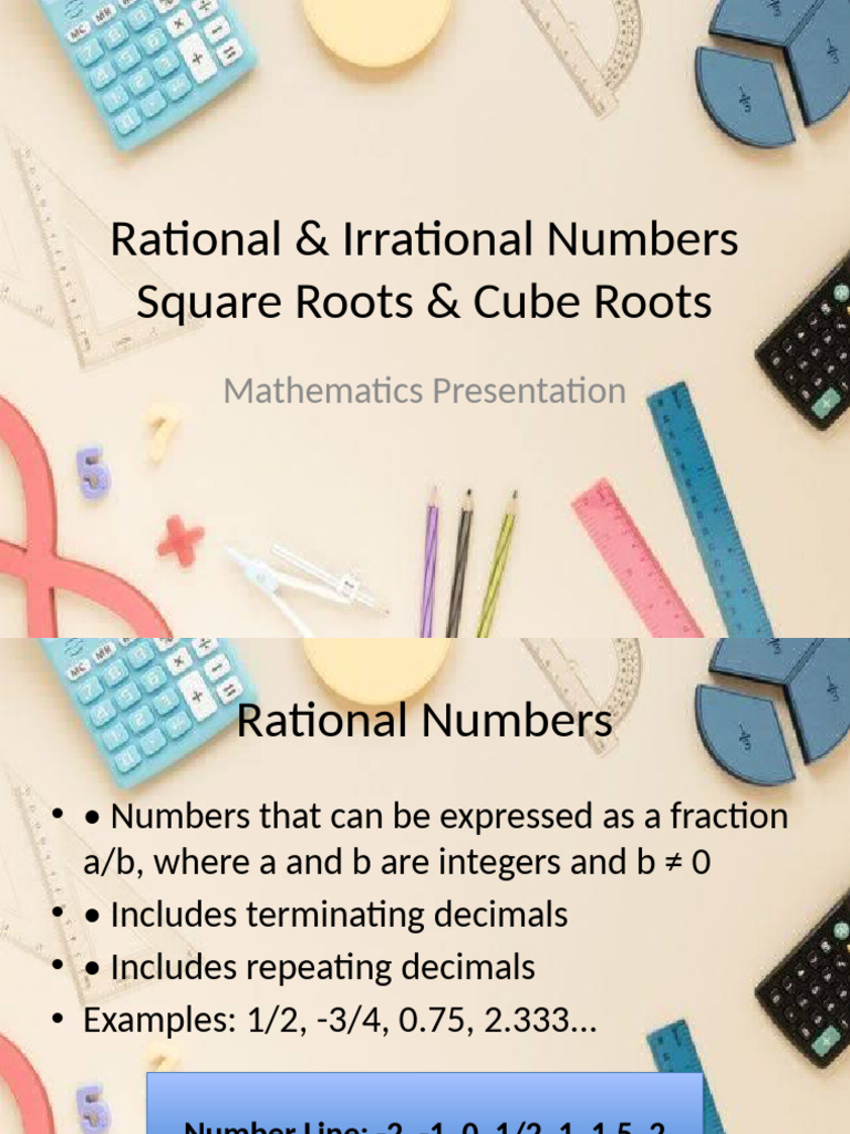 Rational Irrational Square Cube Roots With Activities | PDF