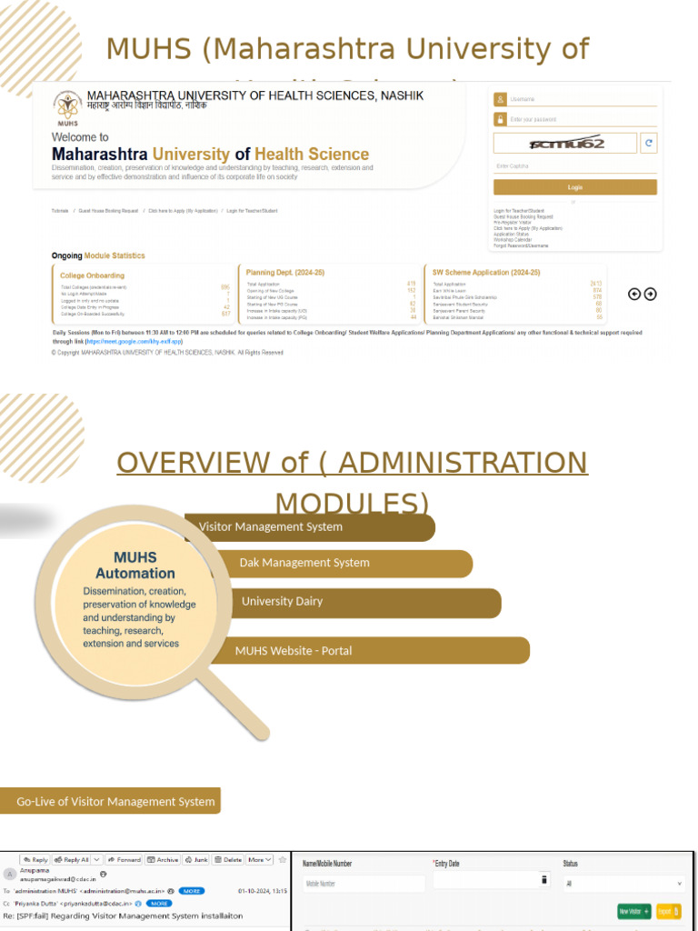 MUHS Administration Modules Overview | PDF