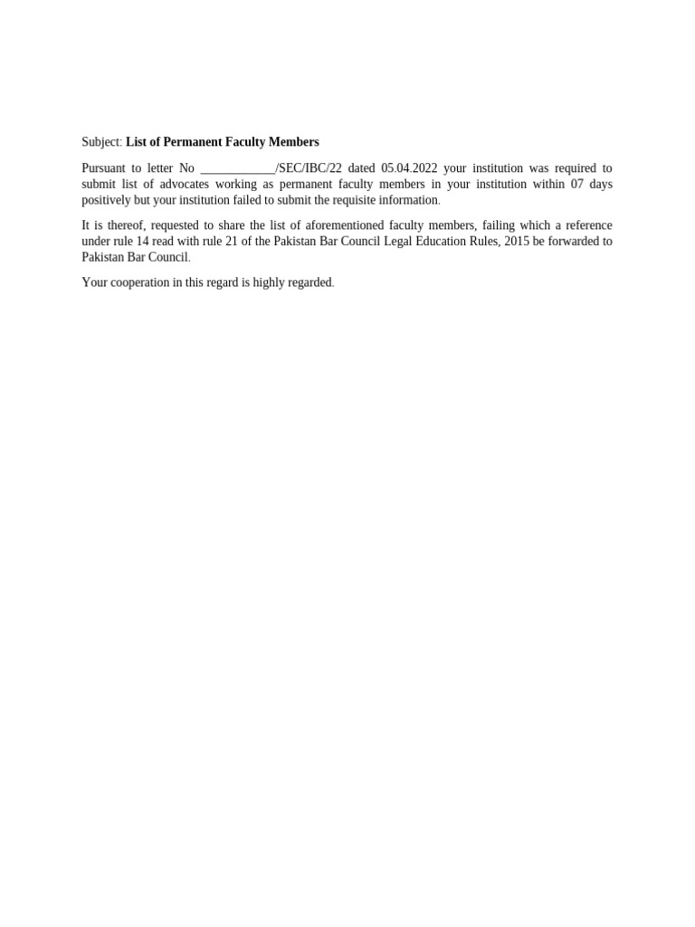 IBC Letter | PDF