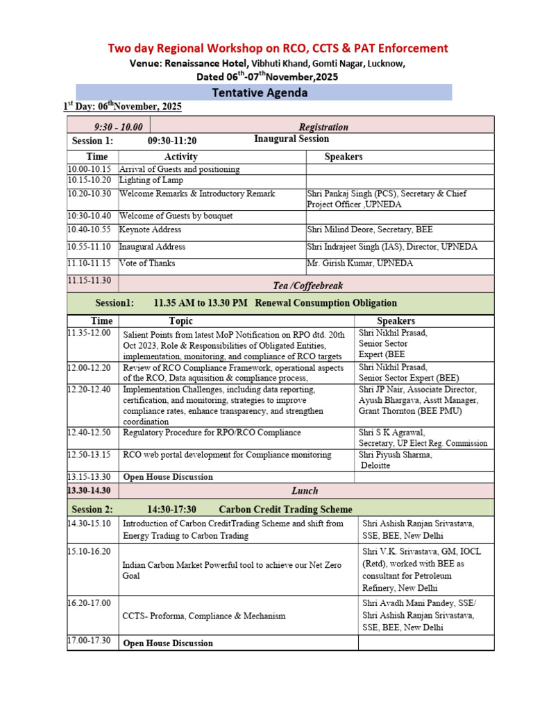 Tentative Agenda | PDF