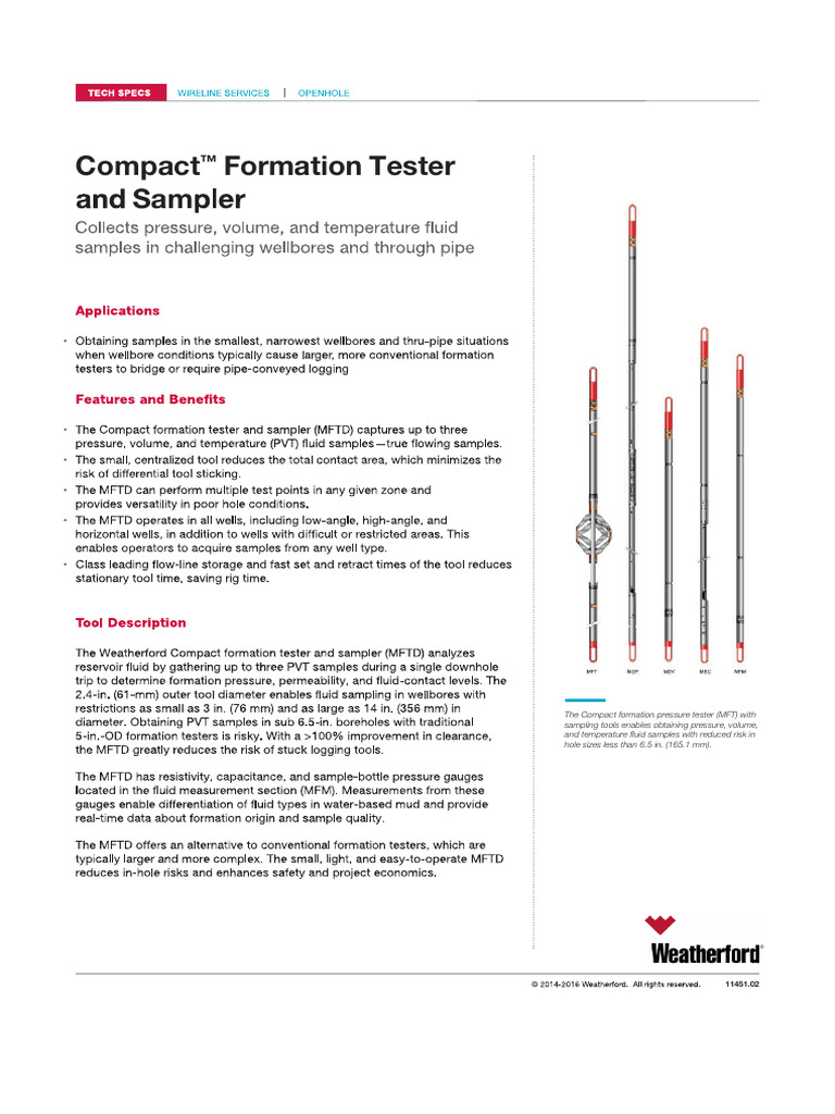 Compact Formation Pressure Tester Overview | PDF