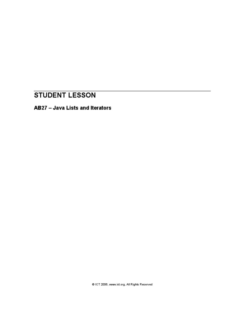 Lesson AB27 - Java Lists and Iterators | PDF | Videocassette Recorder ...