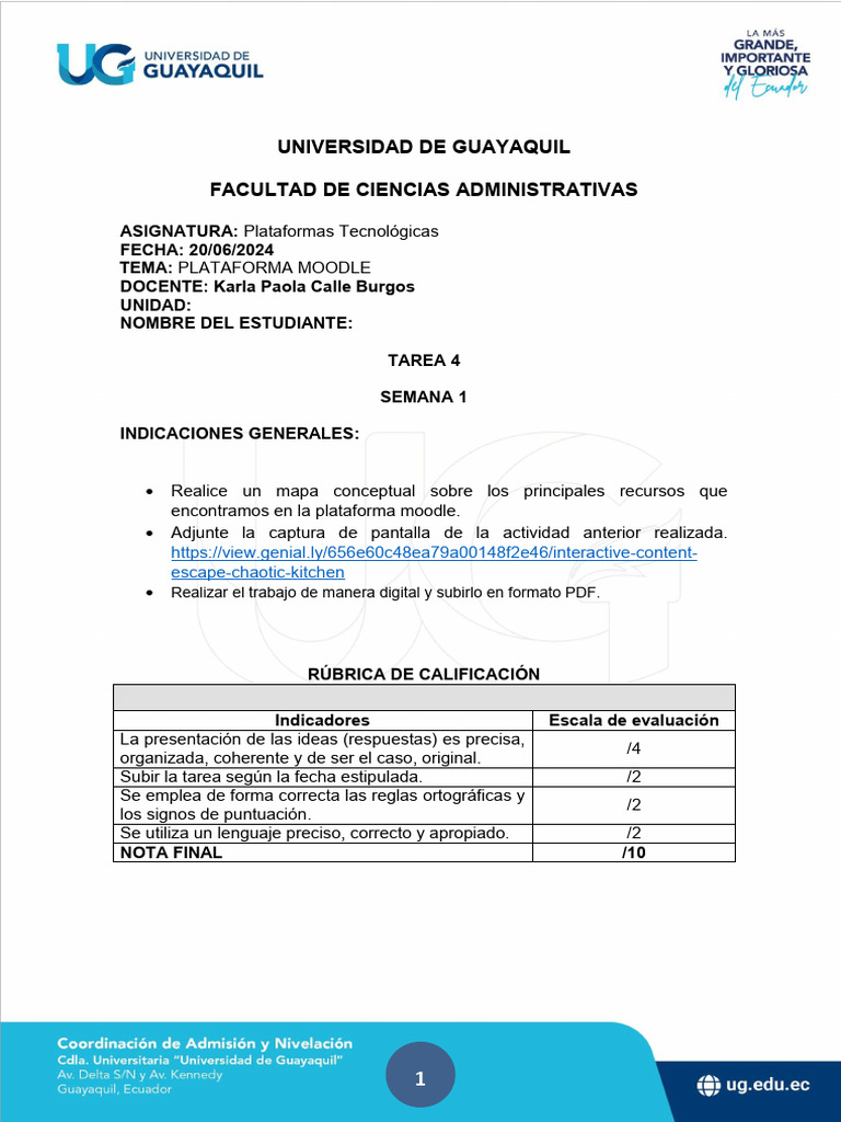 Tarea U1-Clase 4-S1 | PDF